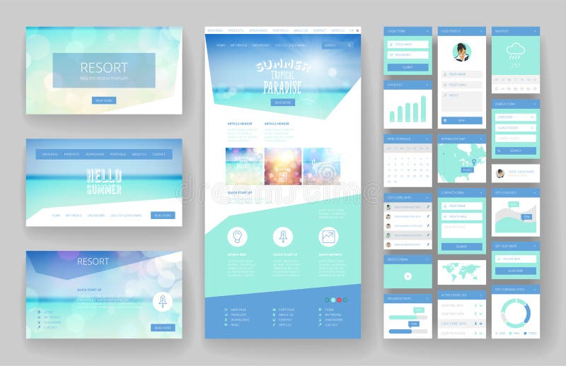 Elementi Del Modello E Dell'interfaccia Di Progettazione Del Sito Web ...