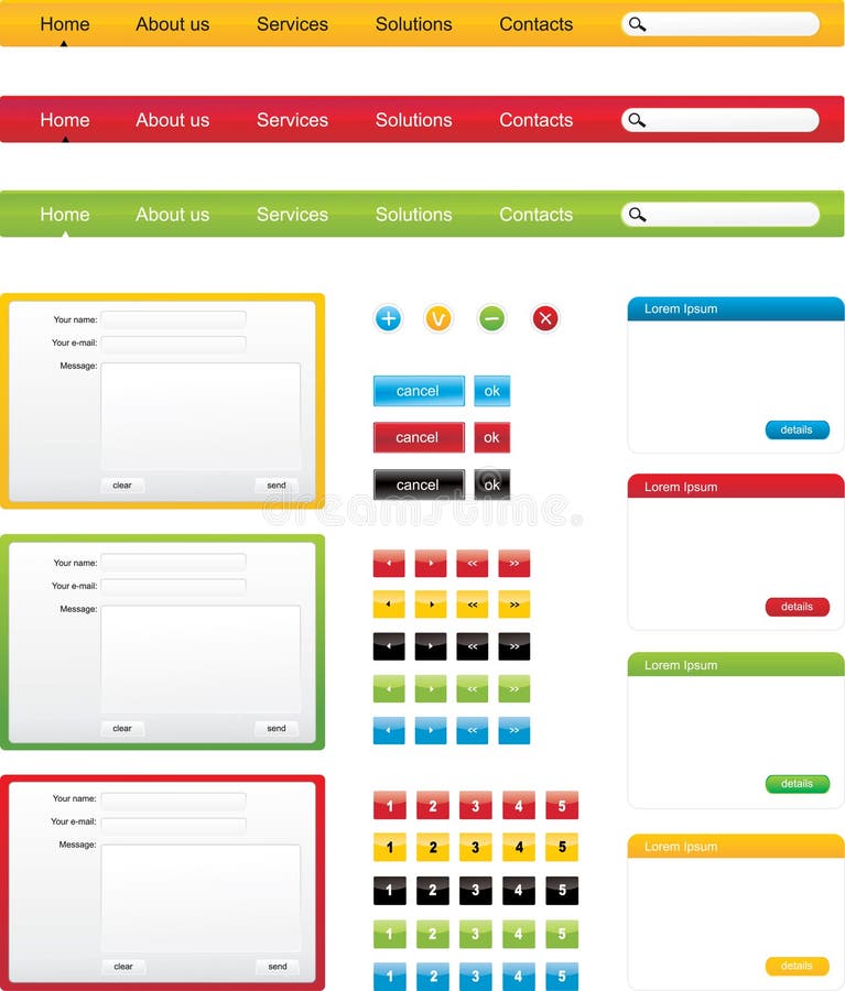 Elementi Dell'interfaccia Web Illustrazione Vettoriale - Illustrazione ...