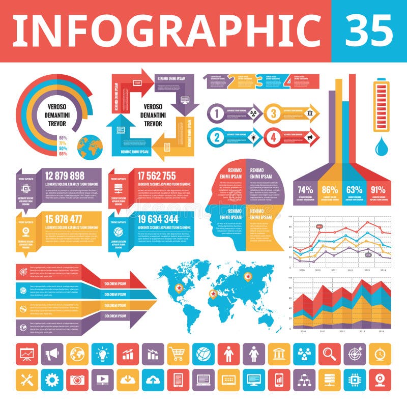 Elementi 35 Di Infographic Modelli Di Infographic 30 Icone Incluse Di ...