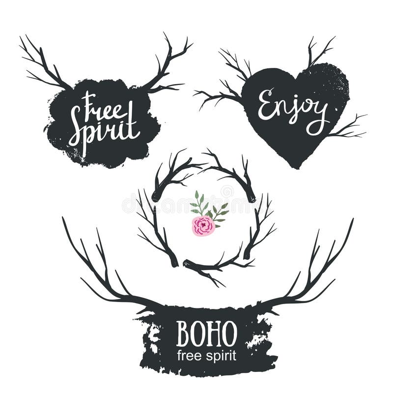 Elementi Rustici Stabiliti Di Logo Illustrazione Vettoriale ...