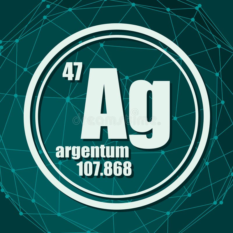 Elemento Chimico Silver Ag Segno D'argento Con Numero Atomico Elemento ...