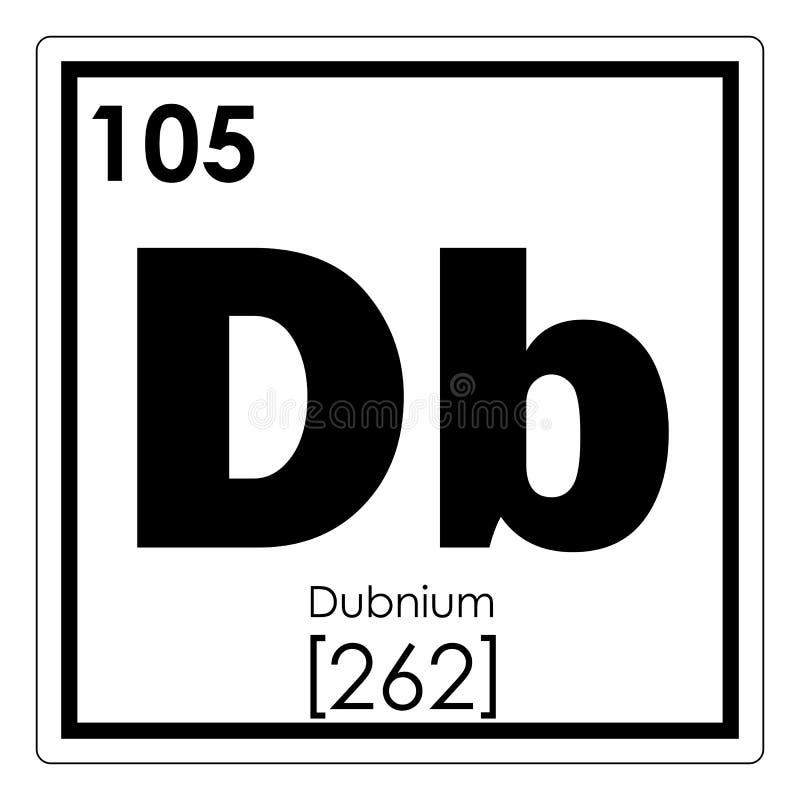 Simbolo Di Dubio Segno Dubnio Con Numero Atomico E Peso Atomico Db ...