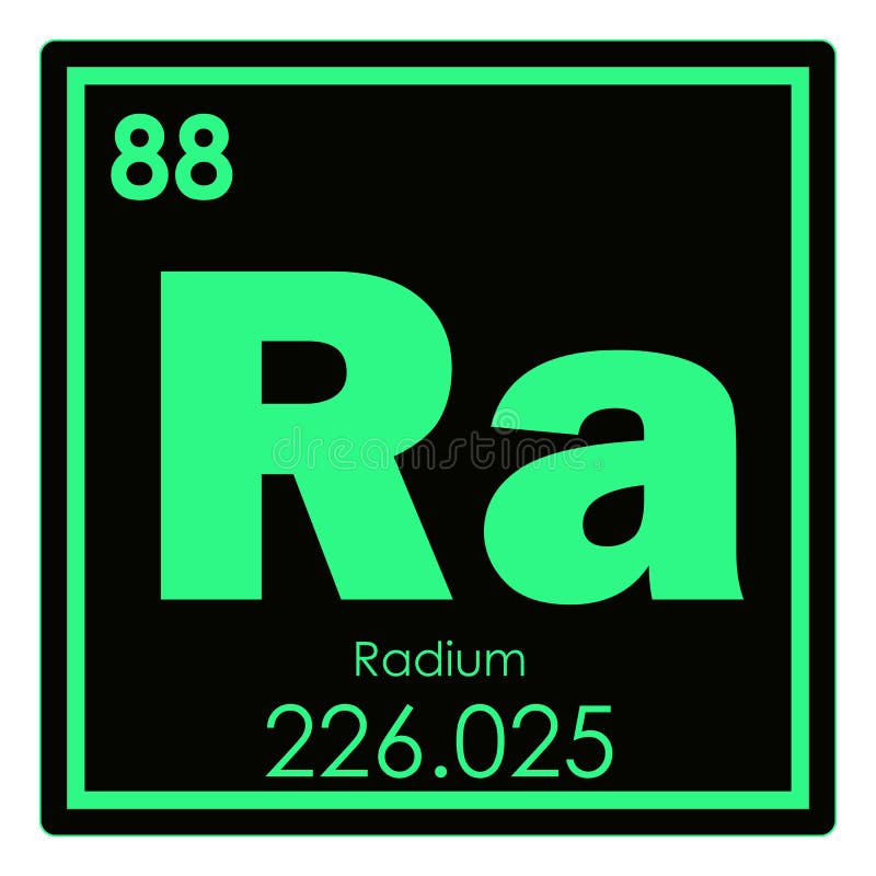 Radium Come Elemento 88 Della Tabella Periodica Illustrazione 3d Sullo ...