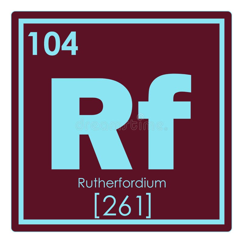 Rutherfordium Rf Elemento Chimico Segno Di Rutherfordium Con Numero ...