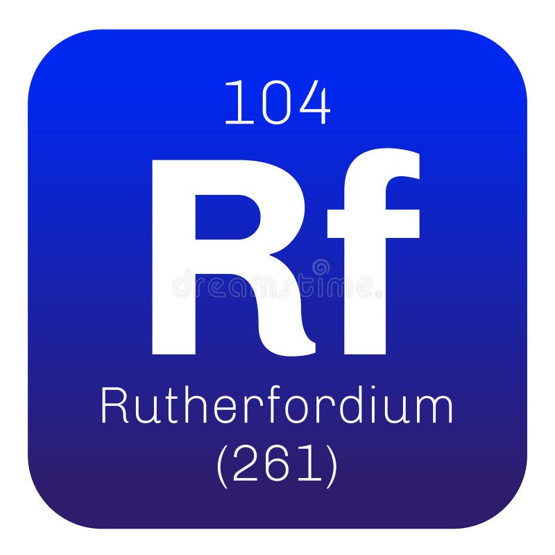 Rutherfordium Rf Elemento Chimico Segno Di Rutherfordium Con Numero ...