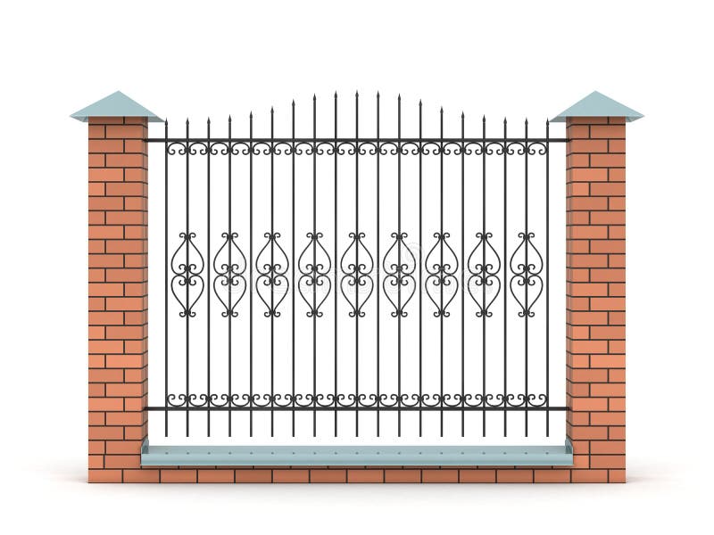 Elemento De La Cerca Con La Red Forjada Stock de ilustración ...