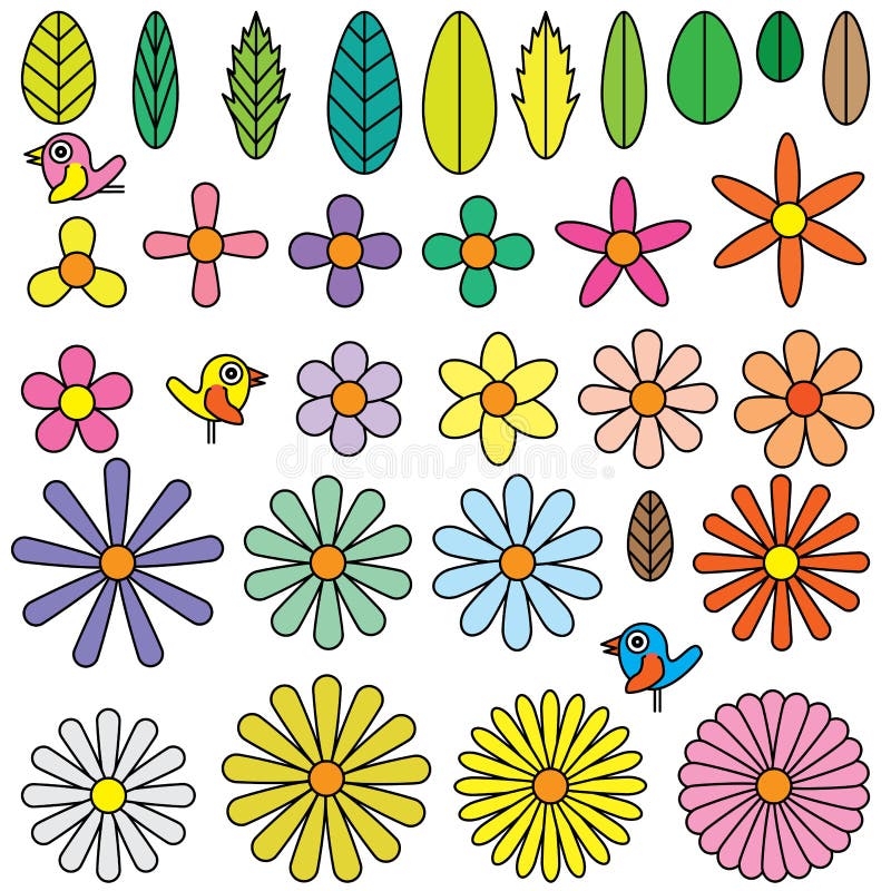 Elemento De La Forma De Las Flores Ilustración del Vector - Ilustración ...