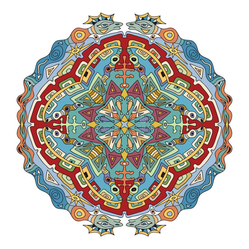 Mandala azteca stock de ilustración. Ilustración de manera - 39752073