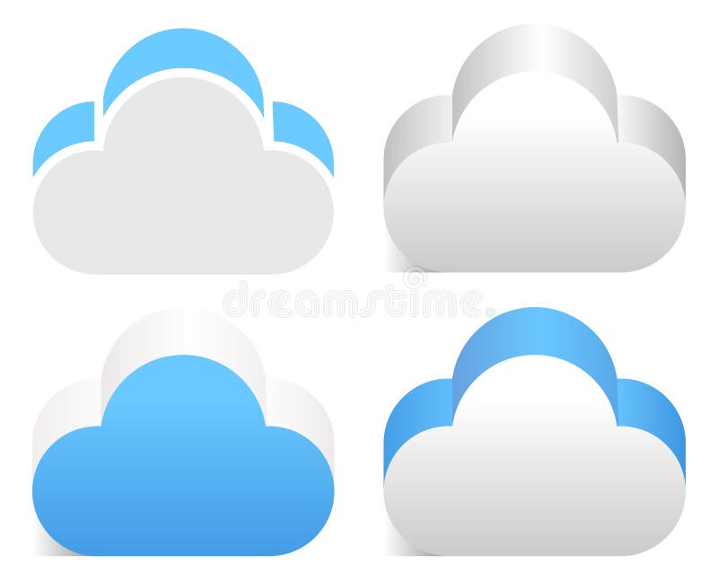 Elemento Della Nuvola 3d in Una Versione Di 4 Colori Illustrazione ...