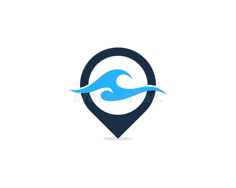 Elemento Di Wave Pin Point Icon Logo Design Illustrazione Vettoriale ...
