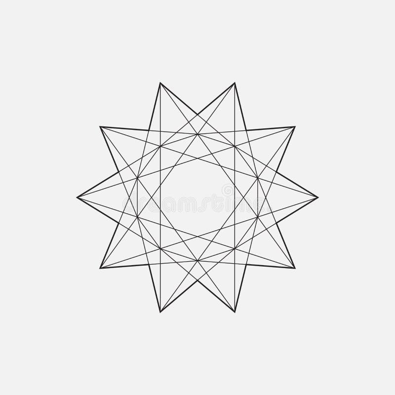 Línea Colección Abstracta Geométrica Del Icono De La Estrella Del Arte ...