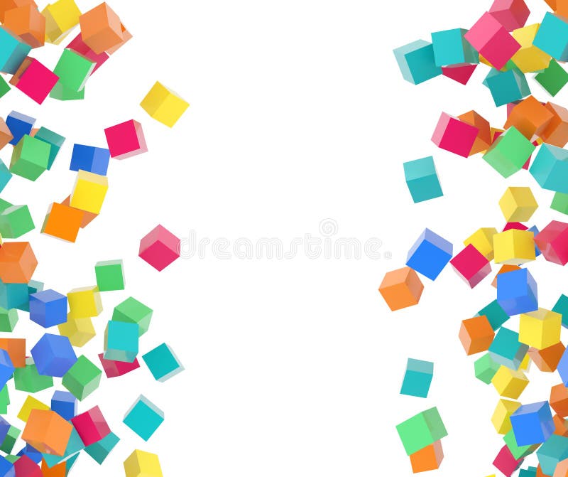 Elemento Multicolore Di Progettazione Dei Cubi Di Volo Illustrazione di ...