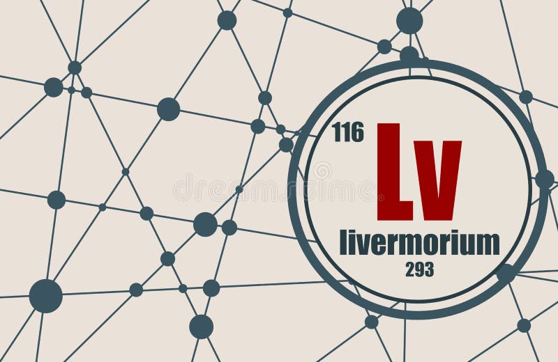 Sinal Do Elemento Químico Livermório Com Número Atômico E Peso Atômico ...