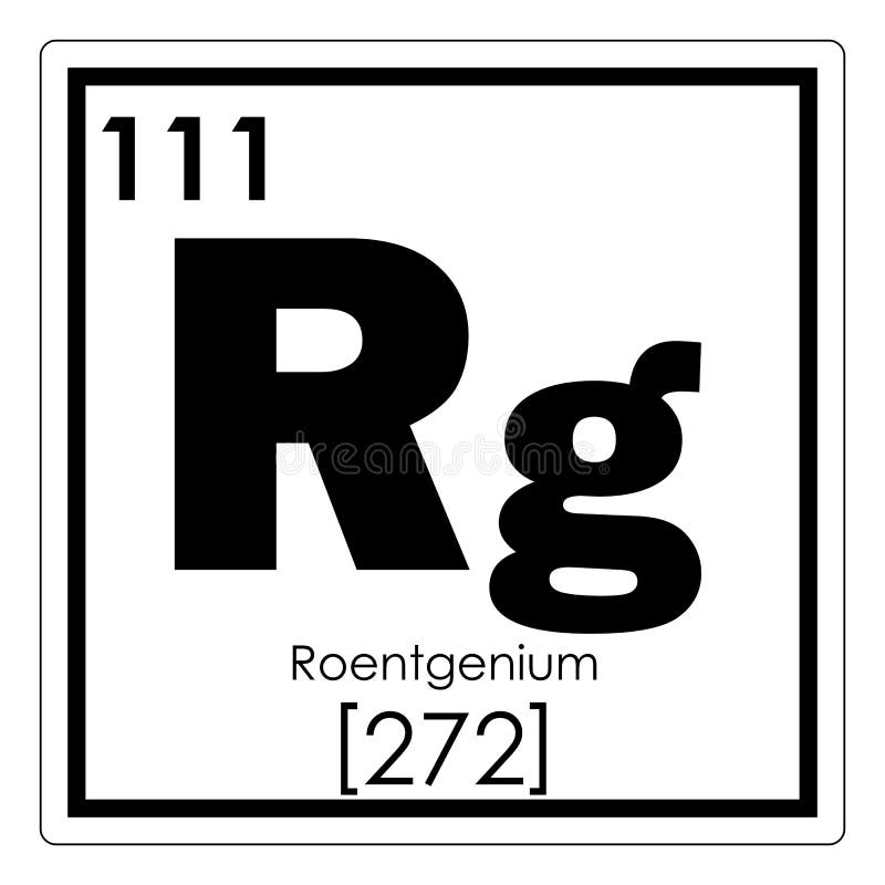 Elemento Químico De Roentgenium Rg Signo Roentgenium Con Número Atómico ...