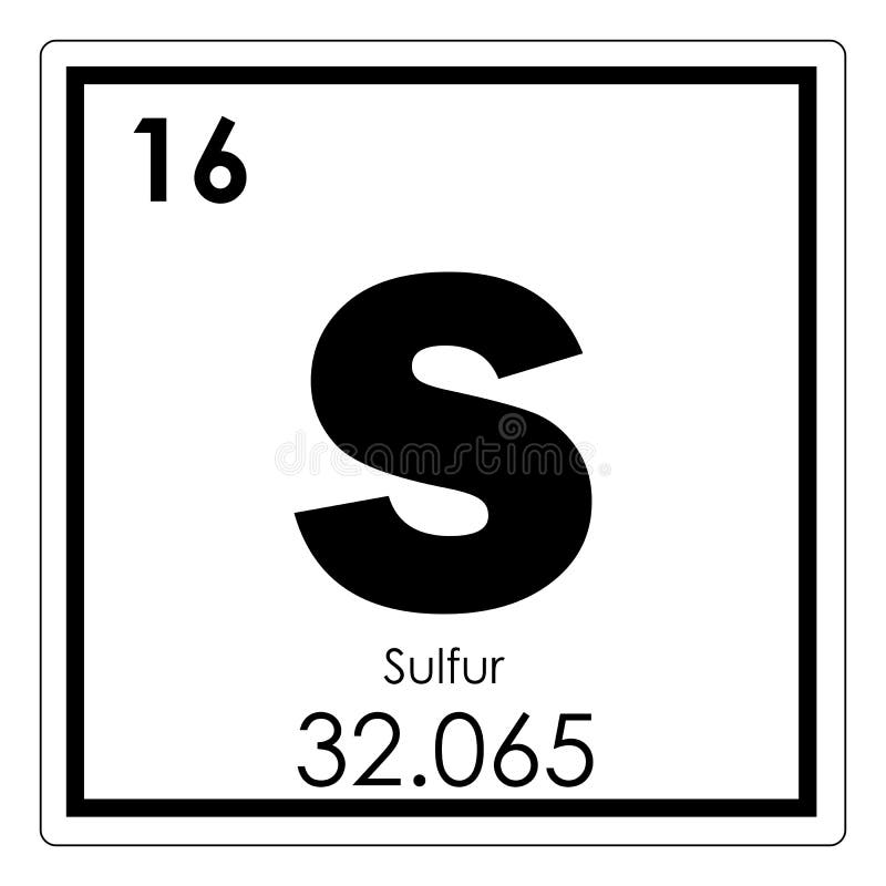 Símbolo Del Elemento Químico Del Azufre De La Tabla Periódica Stock de ...