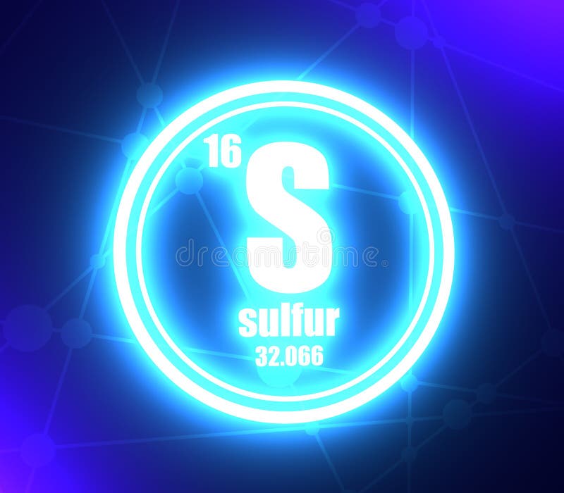 Elemento Químico S De Azufre Signo De Azufre Con Número Atómico ...