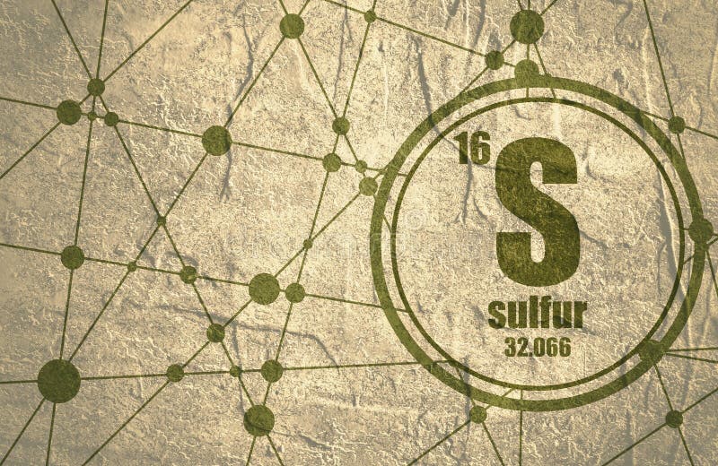 Signo De Elemento Químico De Azufre Con Número Atómico Y Peso Atómico ...
