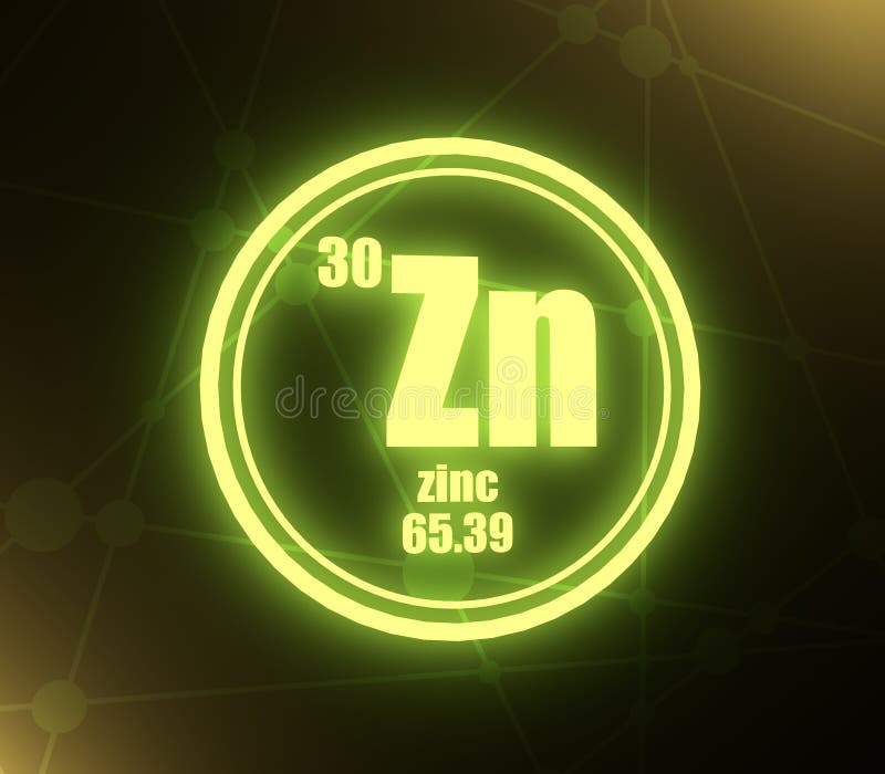 Elemento químico del cinc stock de ilustración. Ilustración de elemento ...