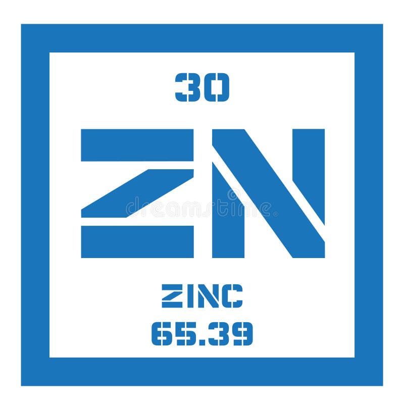 Elemento químico del cinc ilustración del vector. Ilustración de vector ...