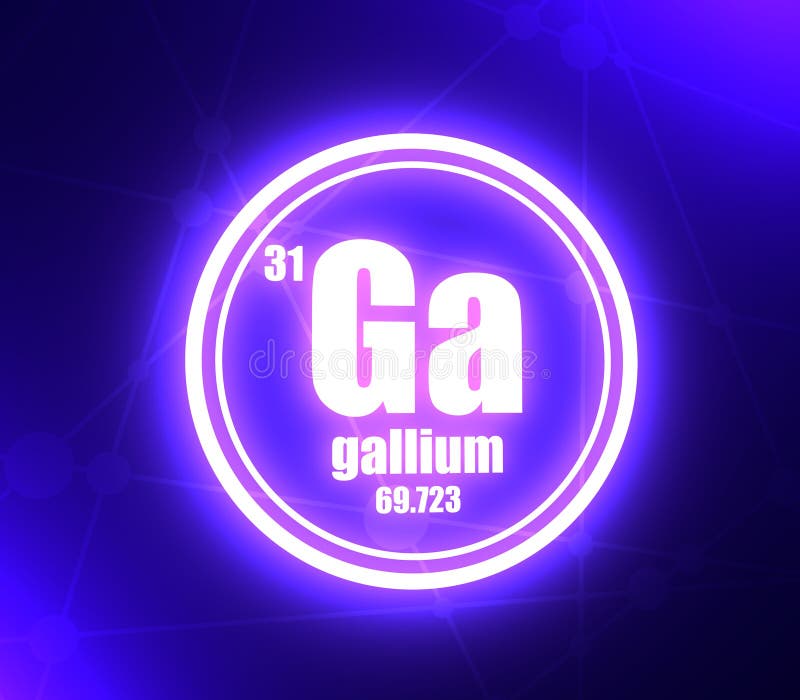 Símbolo Del Elemento Químico Del Galio De La Tabla Periódica Stock de ...