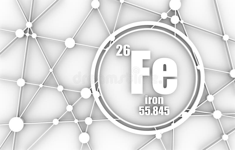 Elemento Químico De Hierro. Símbolo Químico Con Número Atómico Y Masa ...