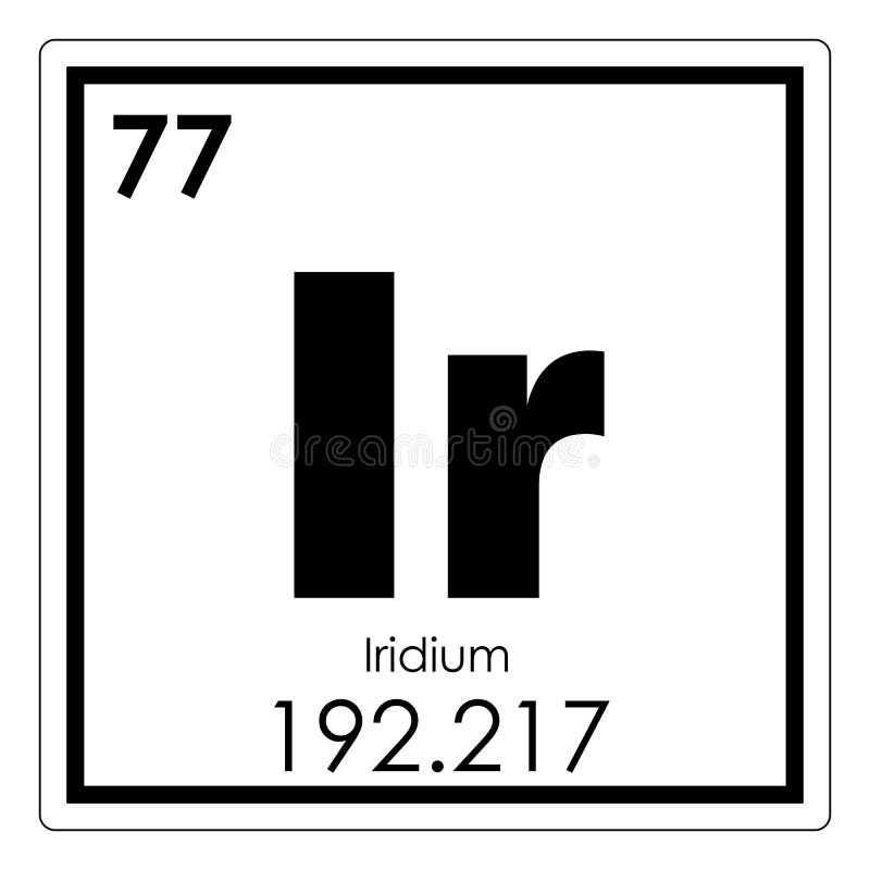 Símbolo Iridio Signo Iridium Con Número Atómico Y Peso Atómico Ir ...