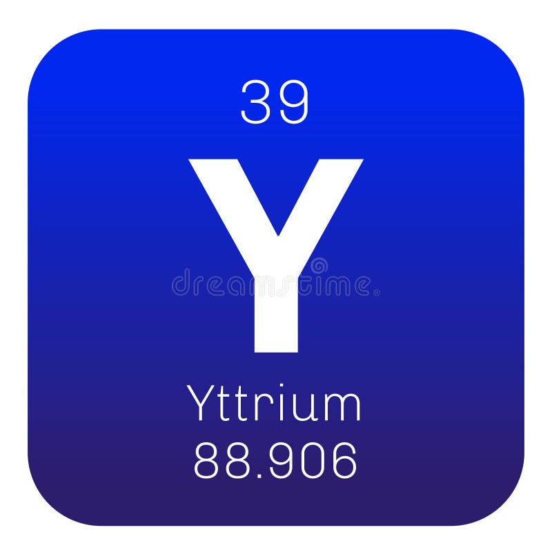 Elemento Químico Del Itrio Y Signo Itrio Con Número Atómico Elemento ...