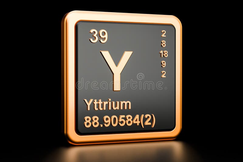 Elemento Químico Del Itrio Y Representación 3d Stock de ilustración ...