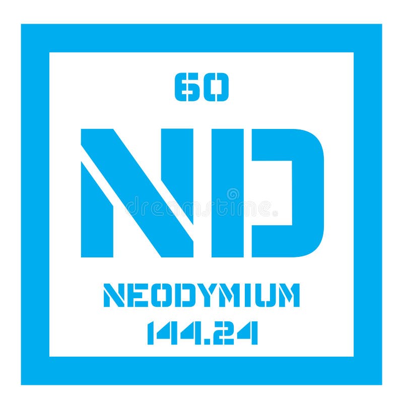 Símbolo Del Elemento Químico Del Neodimio De La Tabla Periódica Stock ...
