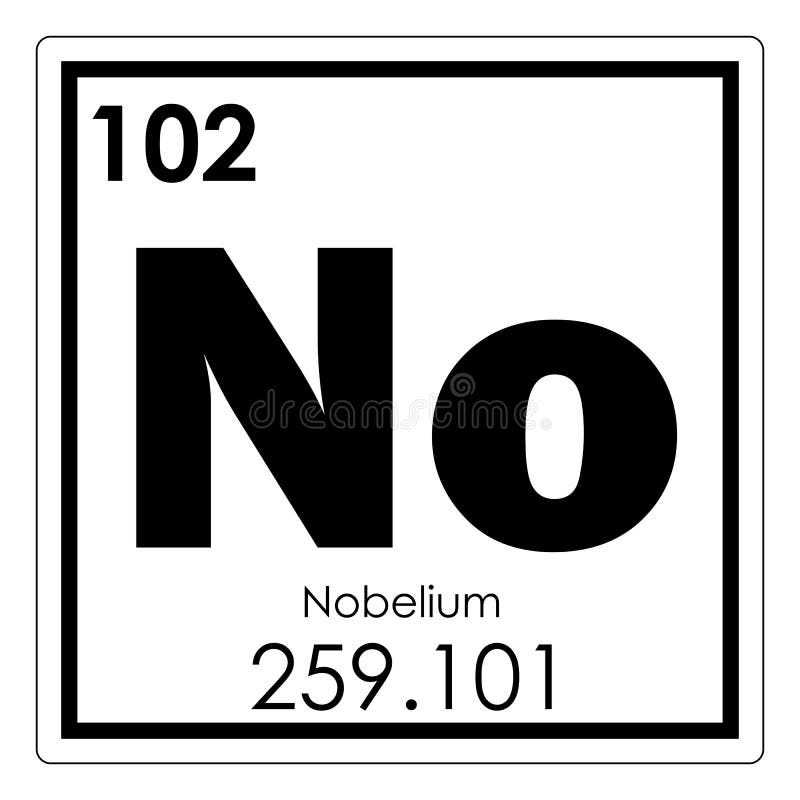Signo Del Elemento Químico Nobelium Con Número Atómico Y Peso Atómico ...