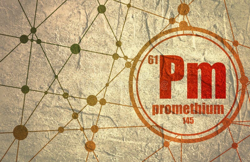 Elemento Químico Prometio Pm Signo De Prometio Con Número Atómico ...
