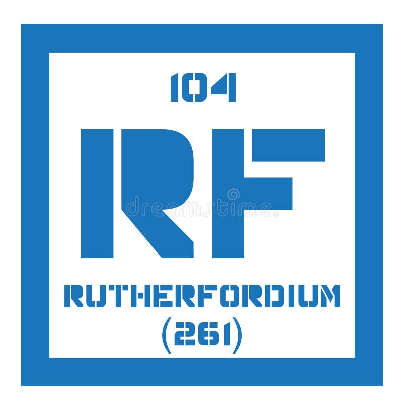Elemento Químico De Rutherfordium Rf Signo De Rutherfordio Con Número ...