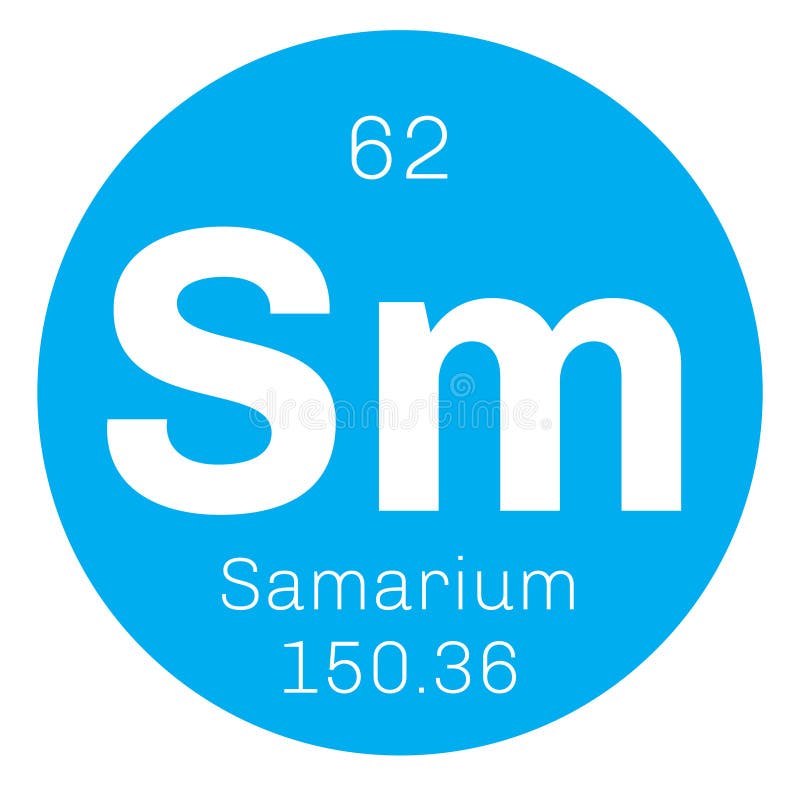 Samario Sm Elemento Químico Signo De Samario Con Número Atómico ...