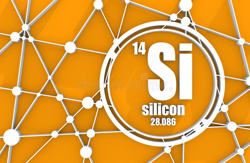 Símbolo Del Elemento Químico Del Silicio De La Tabla Periódica Stock de ...