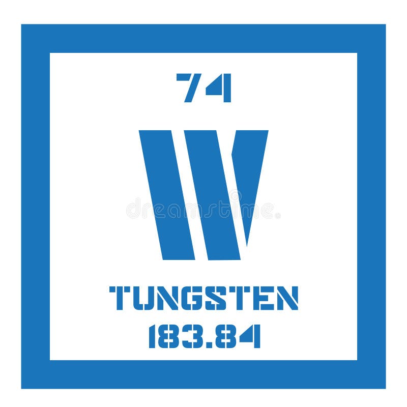 Sinal Do Elemento Químico Tungstênio Com Número Atômico E Peso Atômico ...