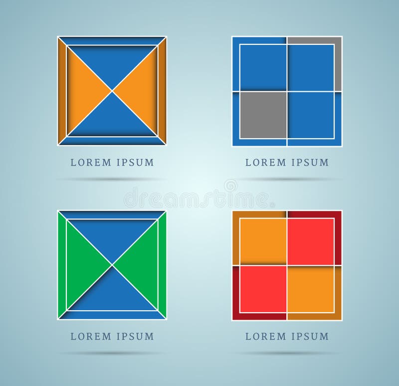 Elementos Cuadrados Del Diseño Ilustración del Vector - Ilustración de ...