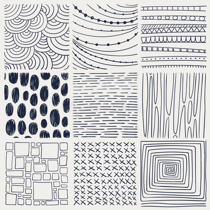 Elementos Abstractos Del Diseño Del Dibujo Lineal Stock de ilustración ...