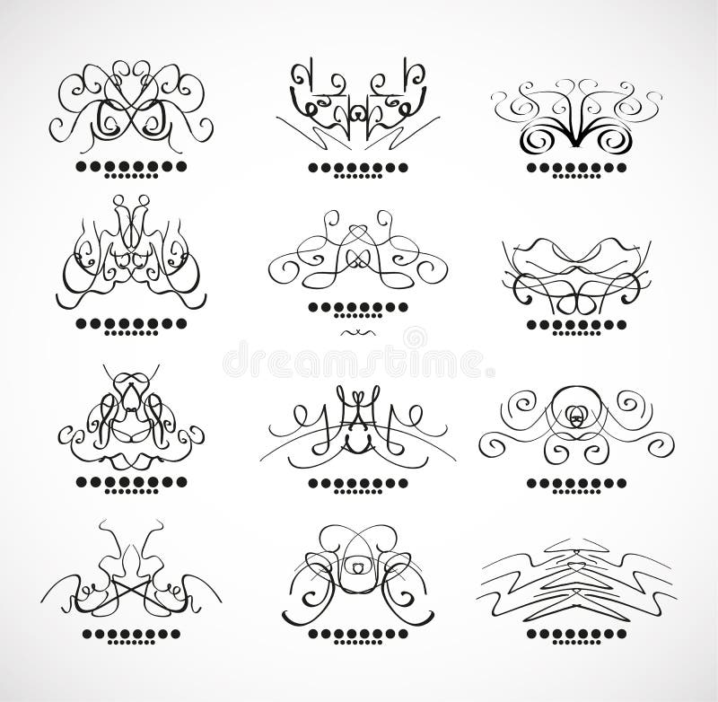 Elementos Caligráficos De La Decoración Para El Título Ilustración del ...