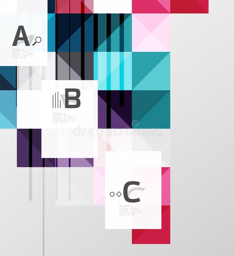 Elementos Cuadrados Con Infographics Y Opciones Stock de ilustración ...