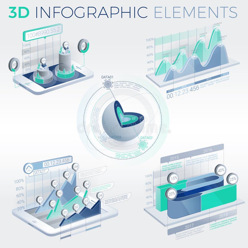 Elementos De 3d Infographic Ilustración del Vector - Ilustración de ...