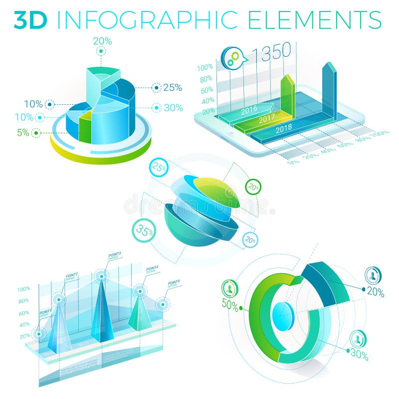 Elementos De 3d Infographic Ilustración del Vector - Ilustración de ...