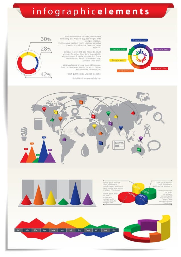 Icono Determinado De Infographics Del Vector. Línea Gráfico Del ...