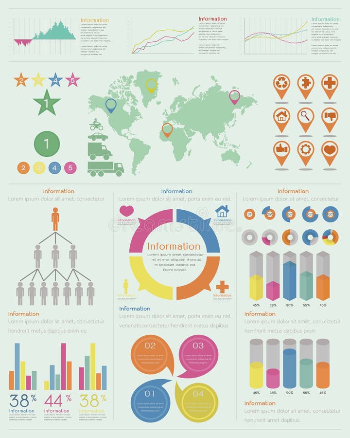 Elementos Del Infographics Con Una Correspondencia De América ...