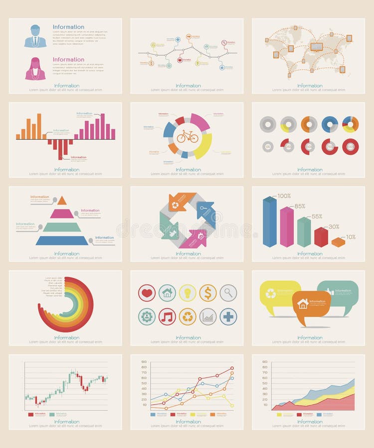Colección Infographic Grande De Los Elementos Del Vector Al Disp ...
