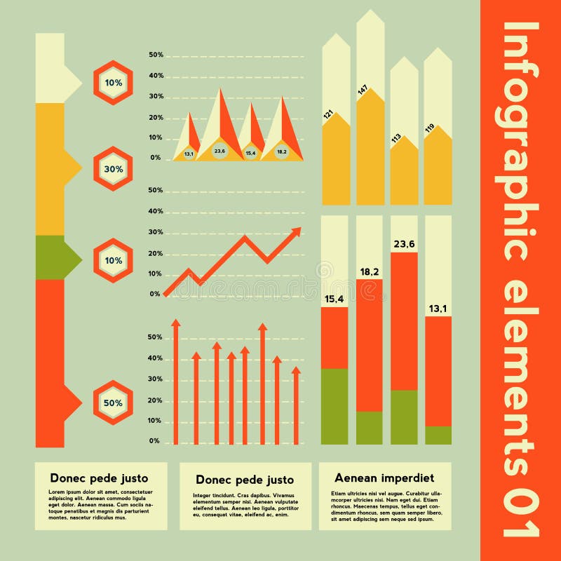 Elementos De Infographic Con Diversa Información Ilustración del Vector ...