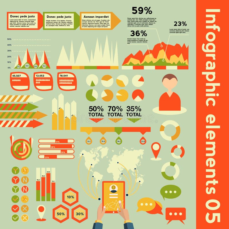 Elementos De Infographic Con Diversa Información Ilustración del Vector ...