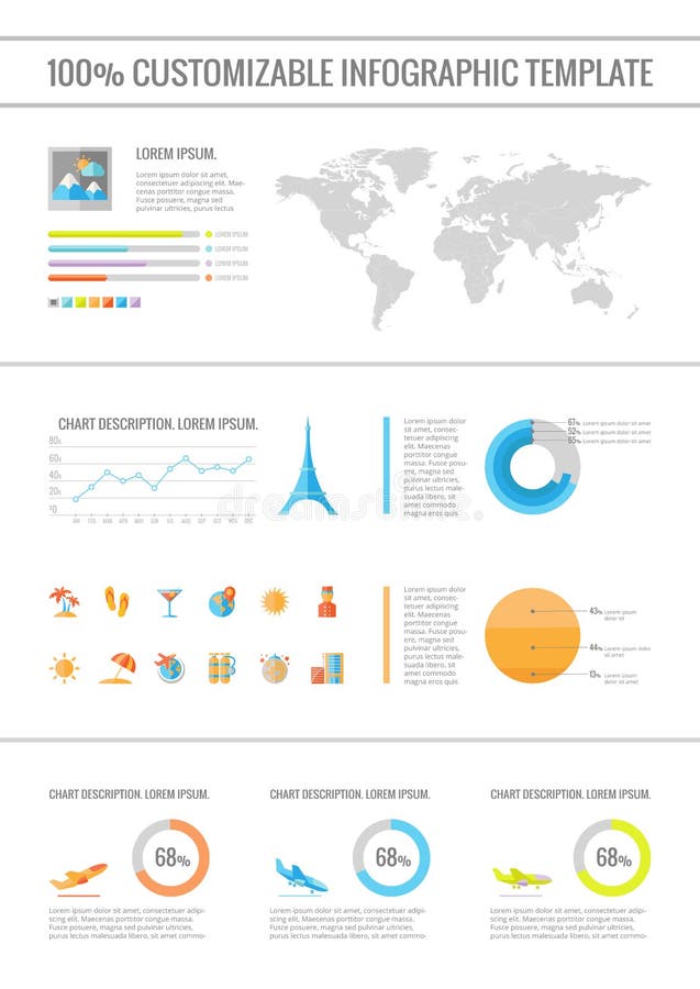 Plantilla, Elementos E Iconos Infographic Del Viaje Ilustración del ...