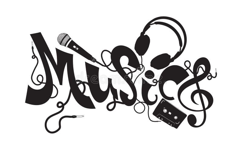 Música De La Palabra Como Notas Ilustración del Vector - Ilustración de ...