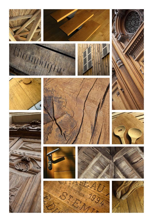 Collage De La Madera Y De La Carpintería Foto de archivo - Imagen de ...