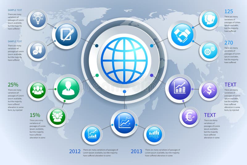 Elementos De Papel Abstractos Del Infographics Del Negocio Ilustración ...